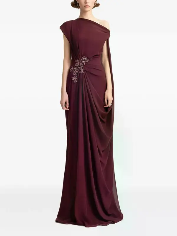 GEMY MAALOUF Beaded Cape-sleeve Dress