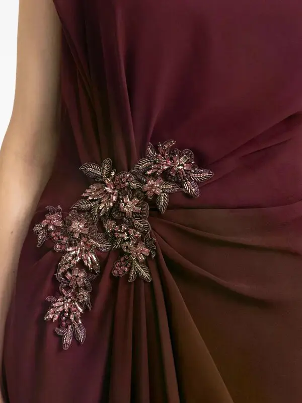 GEMY MAALOUF Beaded Cape-sleeve Dress
