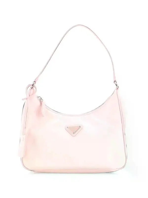 Prada Re-edition 2005 Tessuto With Saffiano Leather Mini Hobo Bag - Pink