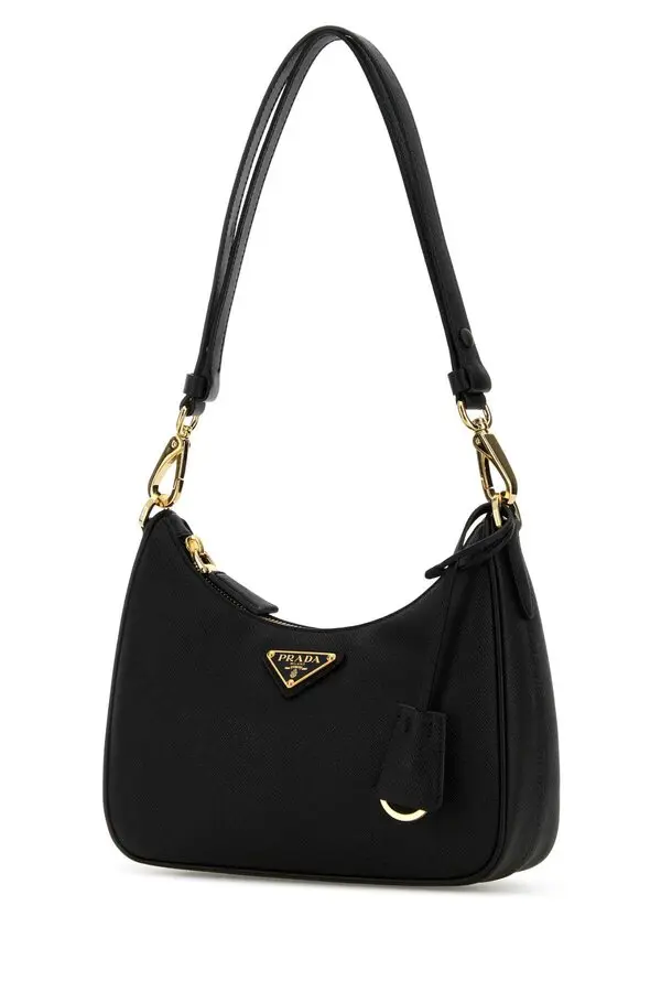 Prada Leather Mini Re-edition Shoulder Bag - Black