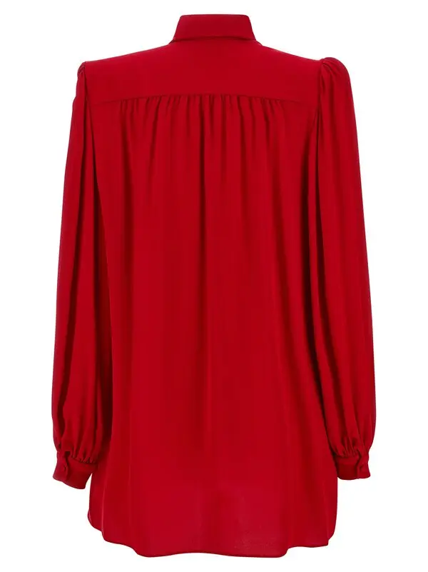 Valentino Garavani Silk Shirt With Bow - Red