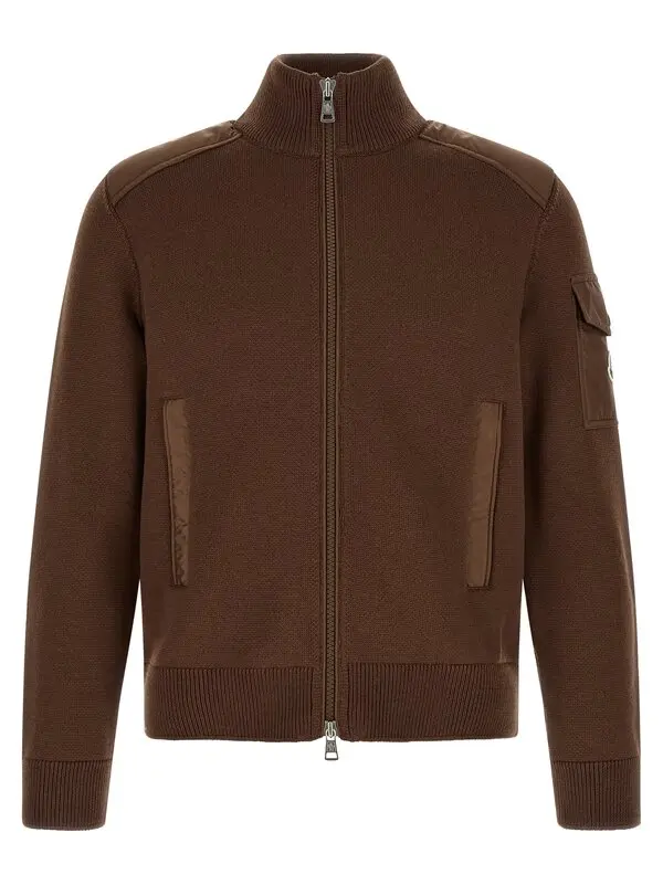 Moncler Padded Cardigan - Brown