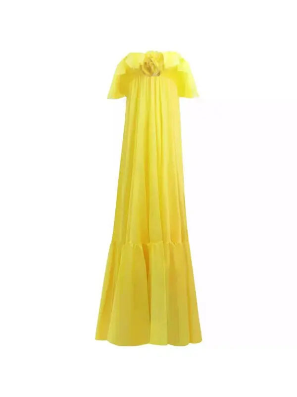 GEMY MAALOUF Floral-applique Ruffled Dress