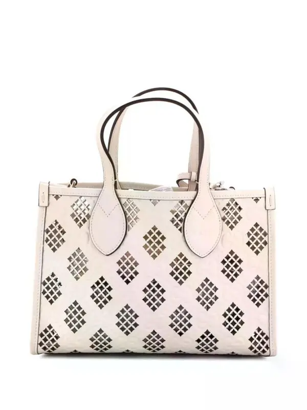 Gucci Convertible Gg Debossed Laser Cut Leather Small Tote Bag