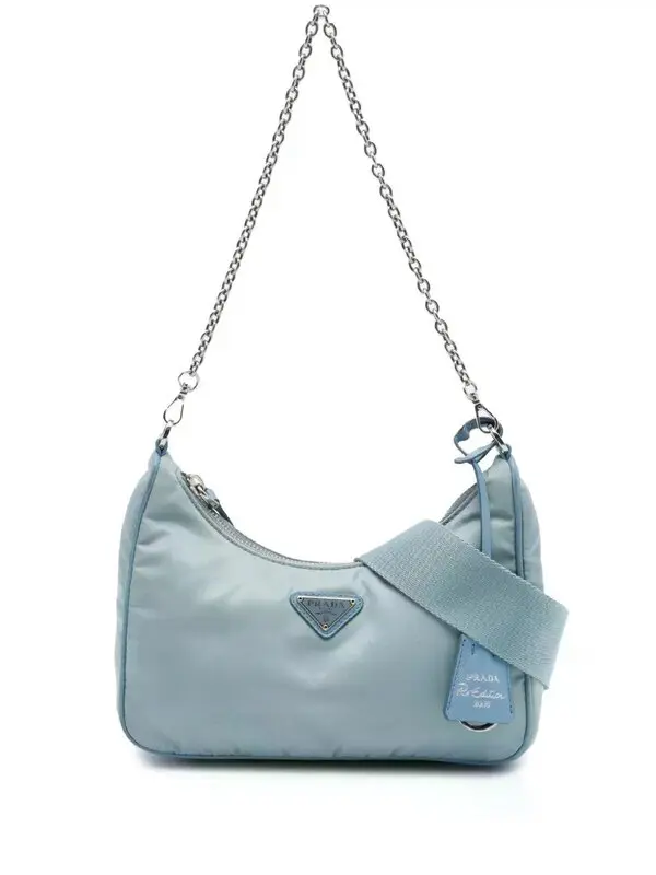 Prada 2019-2026 Saffiano Trimmed Tessuto Re Edition 2005 Satchel