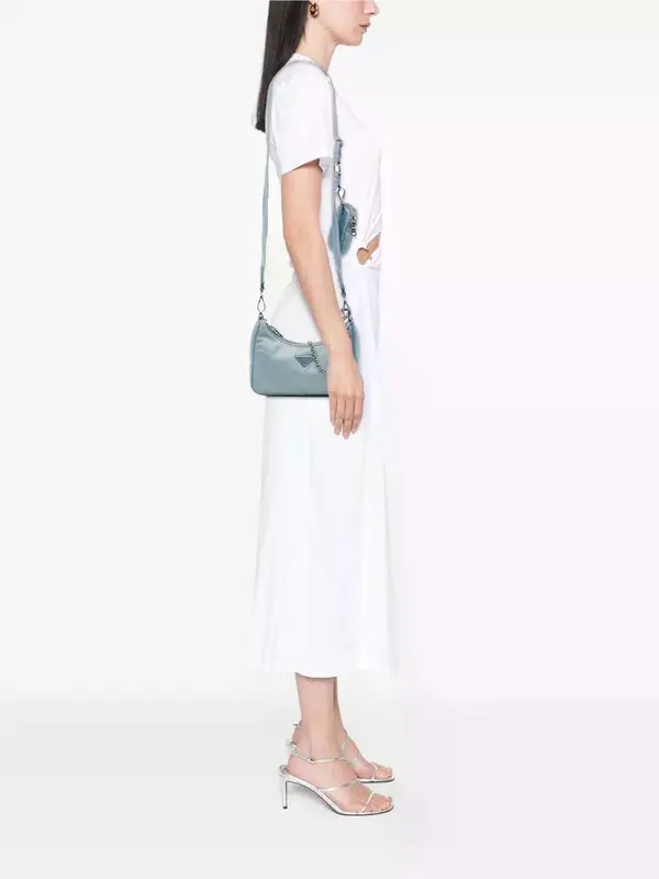 Prada 2019-2026 Saffiano Trimmed Tessuto Re Edition 2005 Satchel