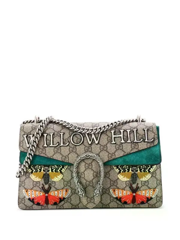 Gucci Dionysus Bag Embroidered Gg Coated Canvas Small Shoulder Bag - Green