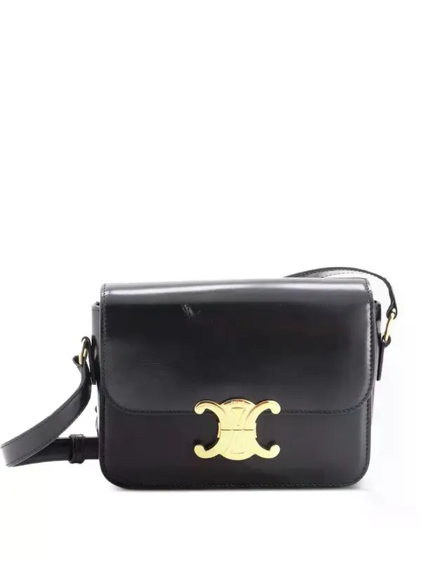Celine Triomphe Shoulder Bag Smooth Calfskin Teen Crossbody Bag - Black