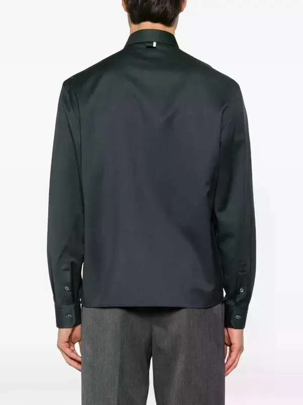 LOW BRAND Concealed-front Long-sleeve Shirt