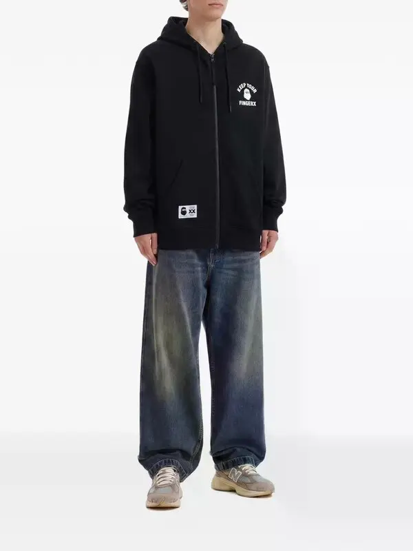 FINGERCROXX Logo-print Zip-up Hoodie
