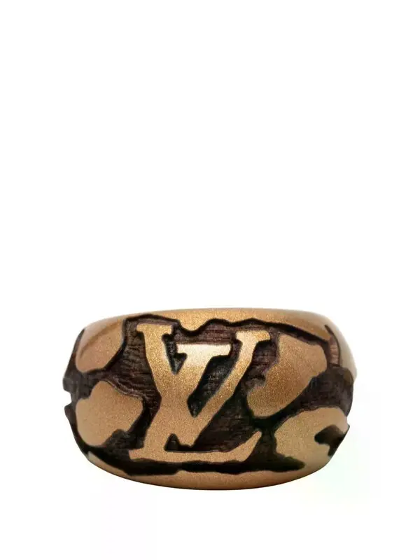 LOUIS VUITTON 2009 Lacquered Wood Leomonogram Ring S Costume Ring