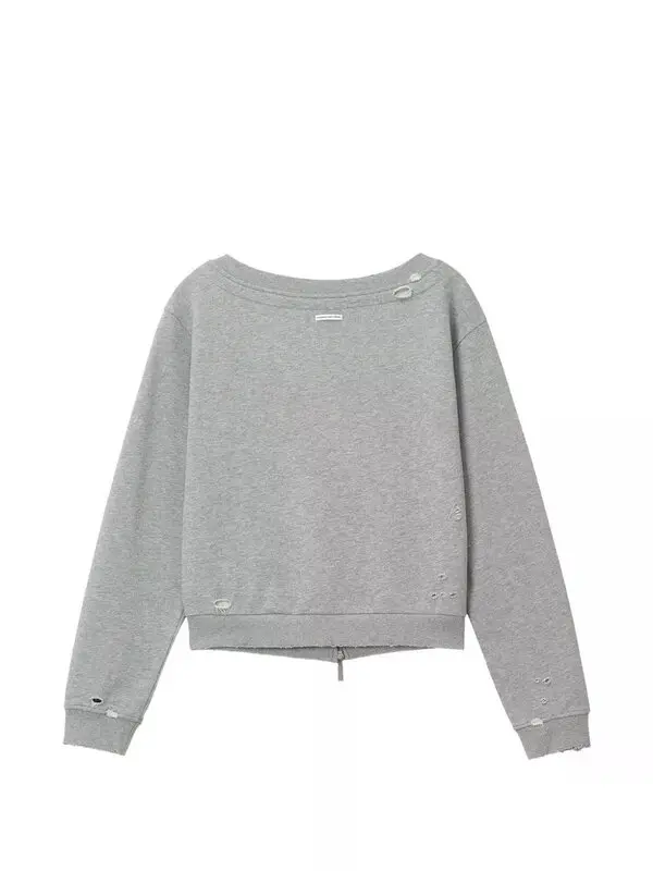 Izzue Distressed-effect Zip-up Sweatshirt