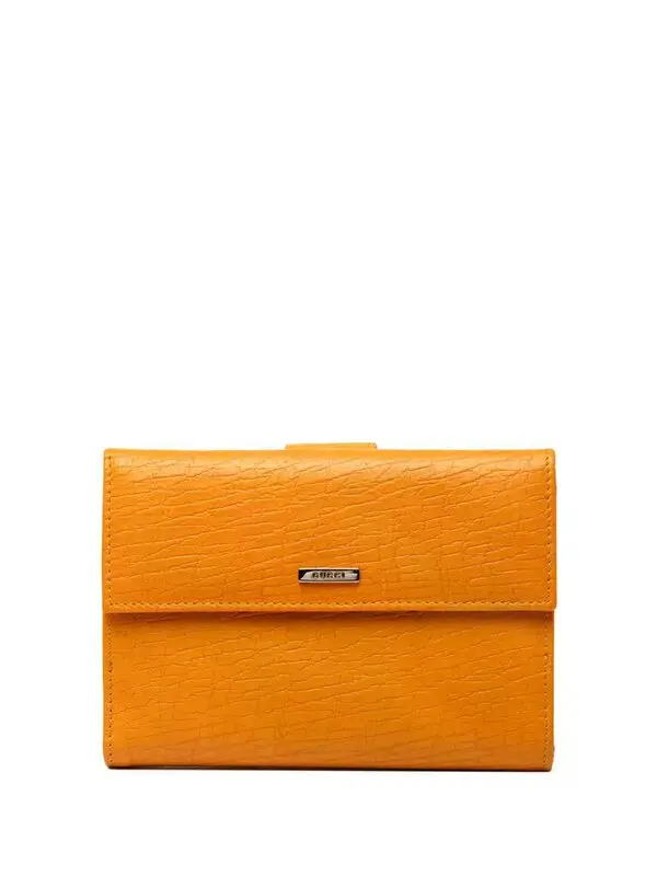 Gucci 2000-2015 Textured Calfskin Bifold Wallet Small Wallets - Orange