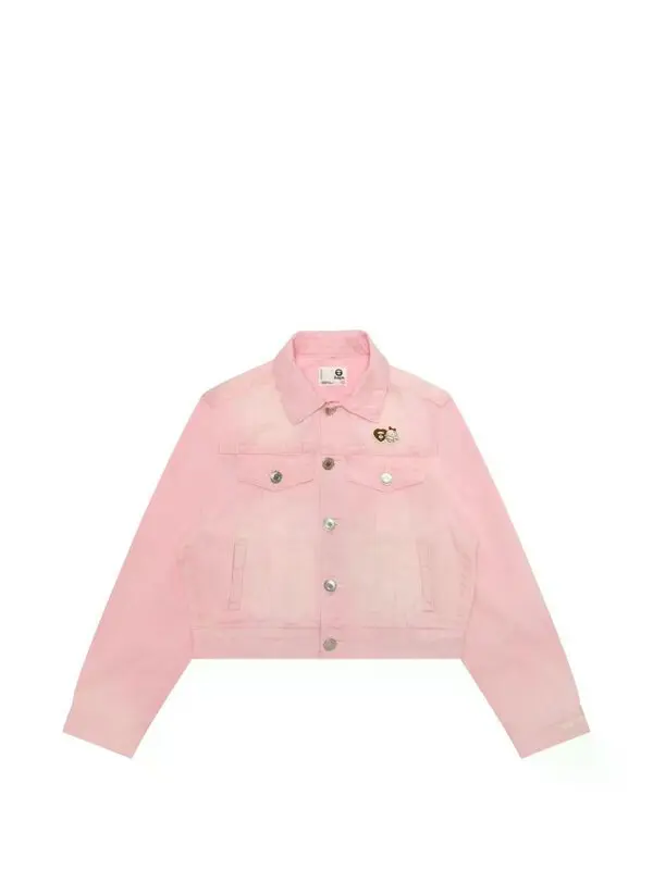 AAPE BY *A BATHING APE Faux-fur Trim Patch-detail Denim Jacket