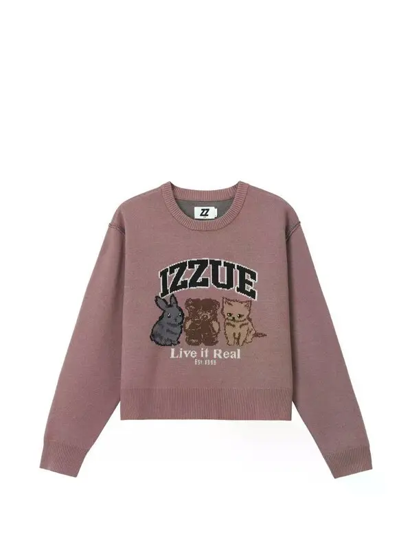 Izzue Graphic-intarsia Crew-neck Sweater
