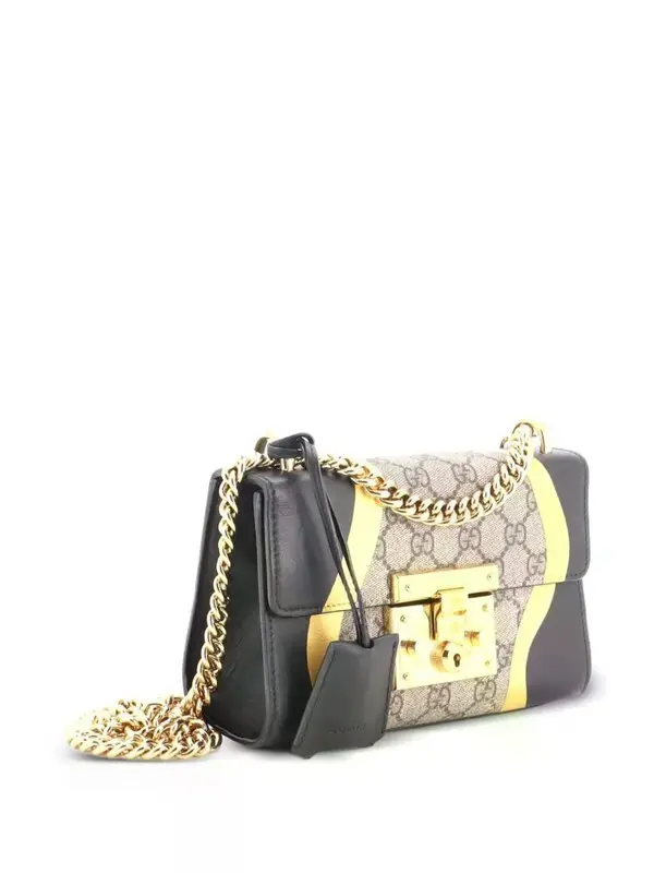 Gucci Padlock Shoulder Bag Gg Coated Canvas And Leather Small Crossbody Bag