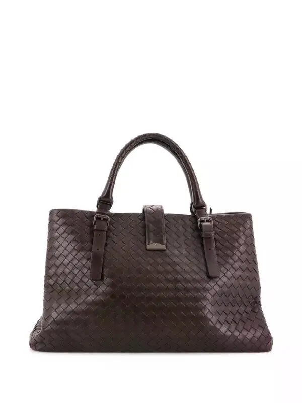 Bottega Veneta Roma Bag Intrecciato Nappa Medium Tote Bag - Brown