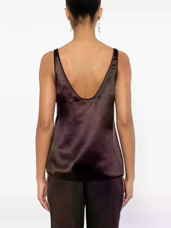 TOM FORD Silk Satin Low Neck Tank Top
