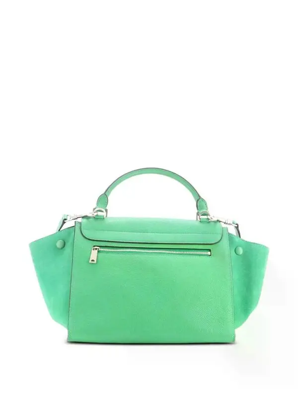 Celine Trapeze Bag Leather Small Satchel - Green