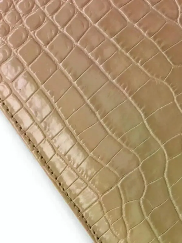 Saint Laurent Sunset Crocodile Embossed Leather Medium Crossbody Bag - Neutrals