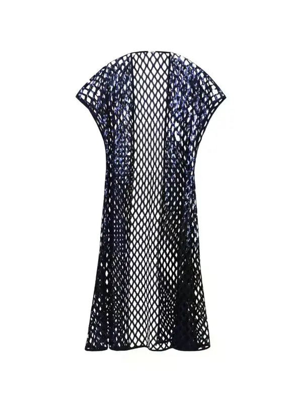 GEMY MAALOUF Sequin-embellished Fishnet Cape - White