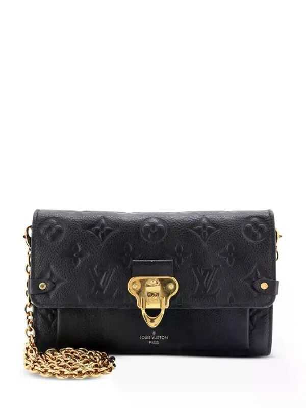 LOUIS VUITTON Vavin Chain Wallet Monogram Empreinte Leather Clutch Bag - Black