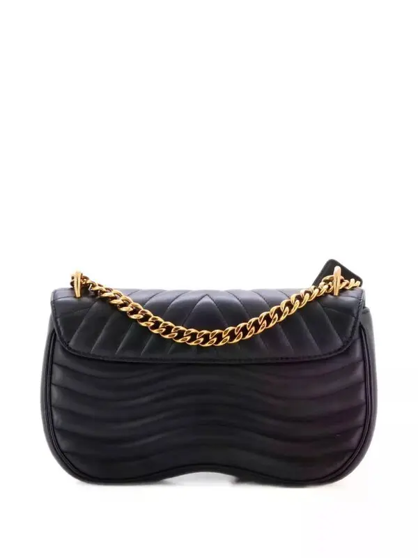 LOUIS VUITTON New Wave Chain Bag Quilted Leather Mm Crossbody Bag - Black