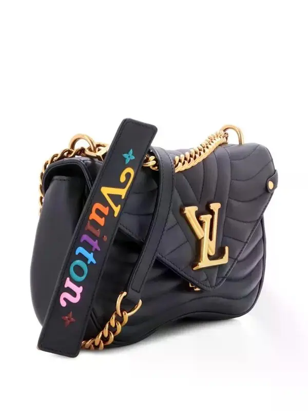 LOUIS VUITTON New Wave Chain Bag Quilted Leather Mm Crossbody Bag - Black