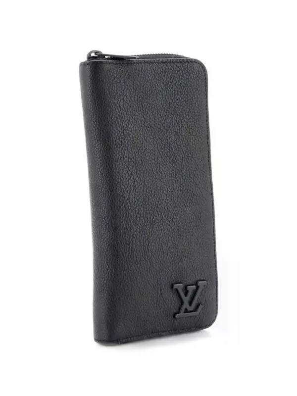 LOUIS VUITTON Aerogram Zippy Wallet Leather Vertical Small Wallets - Black