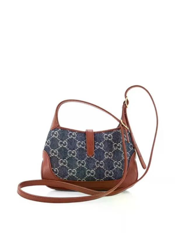 Gucci Jackie 1961 Hobo Gg Denim Mini Crossbody Bag - Blue