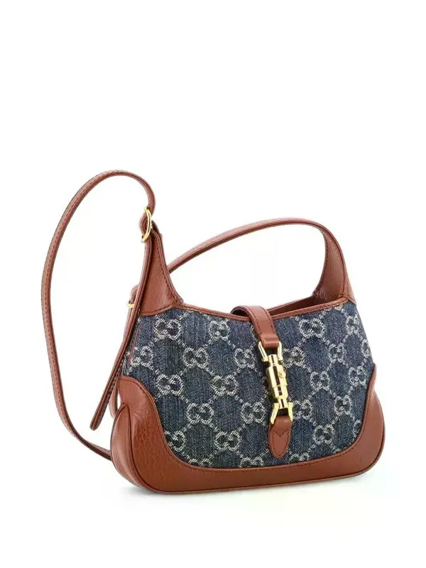 Gucci Jackie 1961 Hobo Gg Denim Mini Crossbody Bag - Blue
