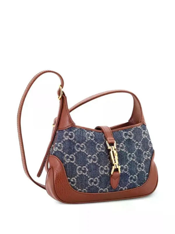 Gucci Jackie 1961 Hobo Gg Denim Mini Crossbody Bag - Blue
