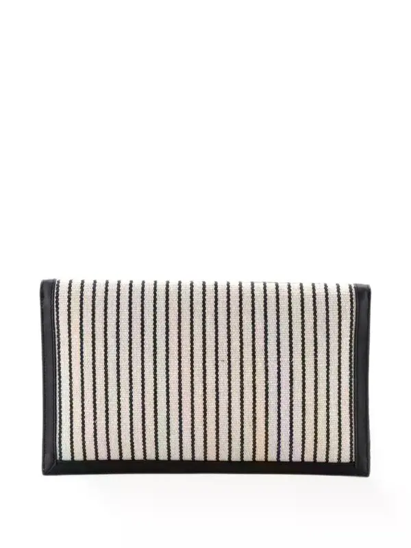 Saint Laurent Uptown Pouch Striped Canvas Clutch Bag