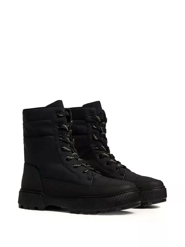 12 STOREEZ Padded Lace-up Boots - Black