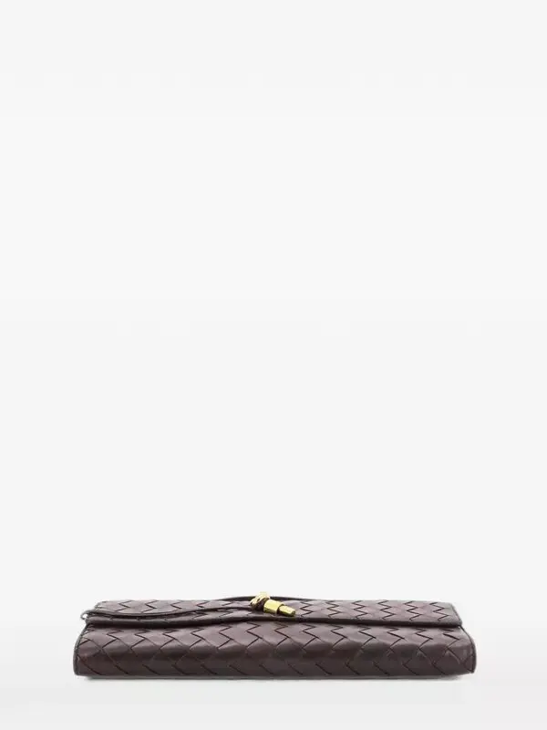 Bottega Veneta Andiamo Top Handle Intrecciato Nappa Long Clutch Bag - Brown