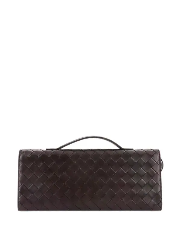 Bottega Veneta Andiamo Top Handle Intrecciato Nappa Long Clutch Bag - Brown
