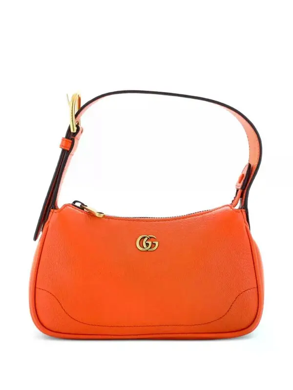 Gucci Aphrodite Leather Mini Shoulder Bag - Orange