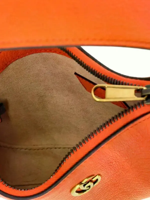 Gucci Aphrodite Leather Mini Shoulder Bag - Orange