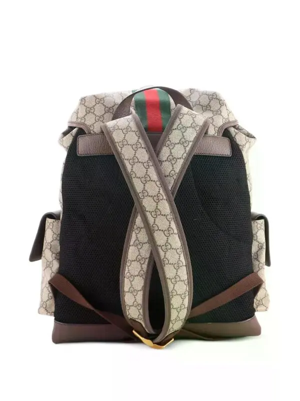 Gucci Ophidia Flap Gg Coated Canvas Medium Backpack