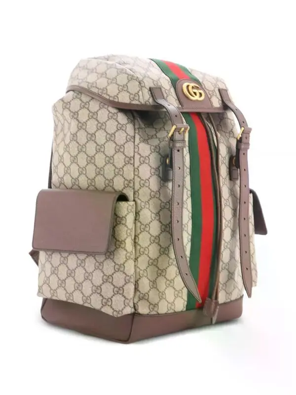 Gucci Ophidia Flap Gg Coated Canvas Medium Backpack