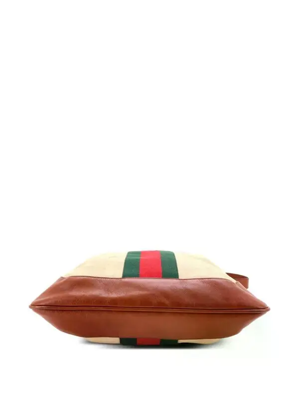 Gucci Shopping Vintage Web Canvas Large Tote Bag