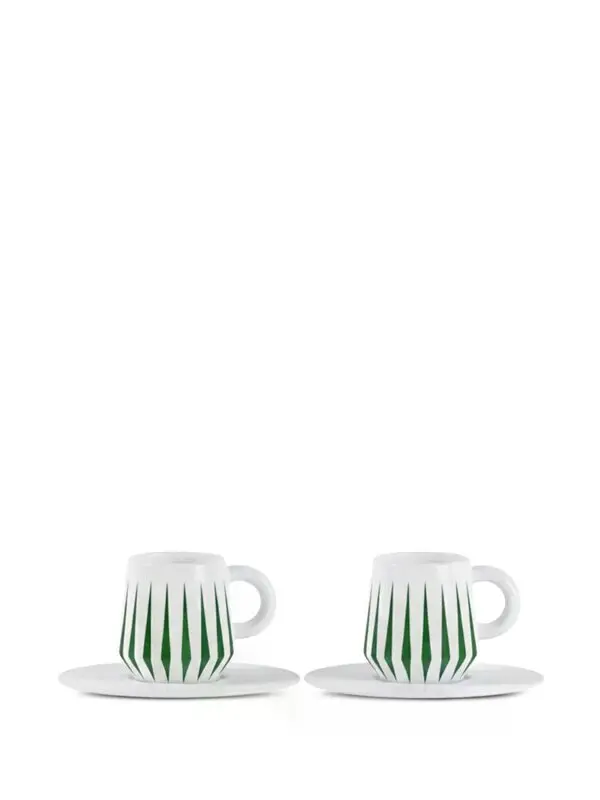 ALESSI Delight Geometric-print Espresso Cups - White