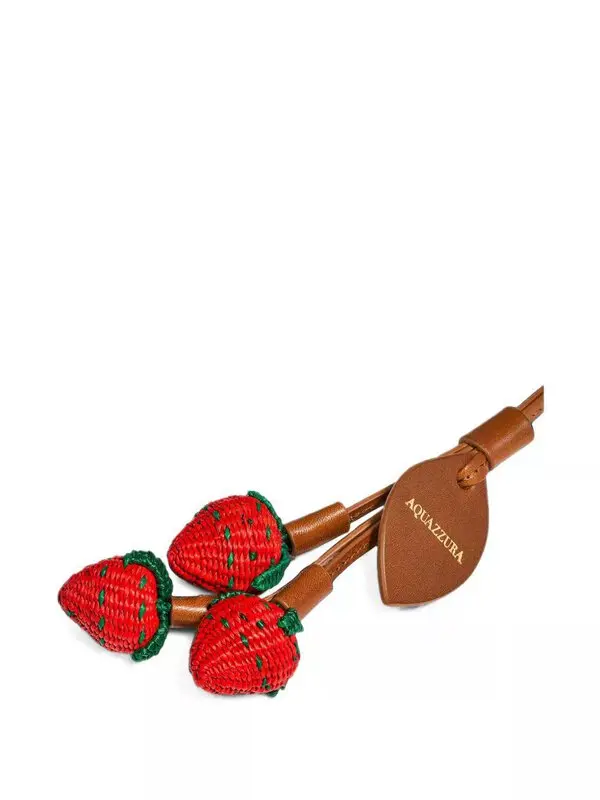 AQUAZZURA Strawberry Leather Bag Charm