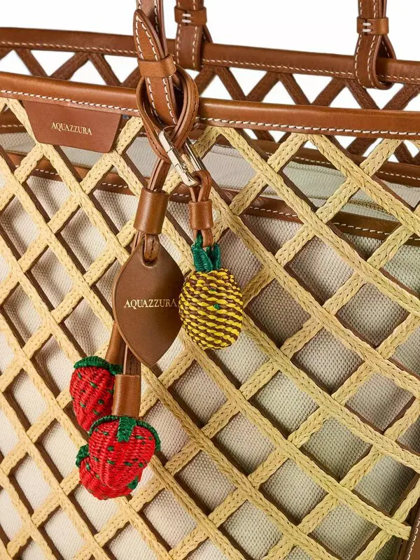AQUAZZURA Strawberry Leather Bag Charm