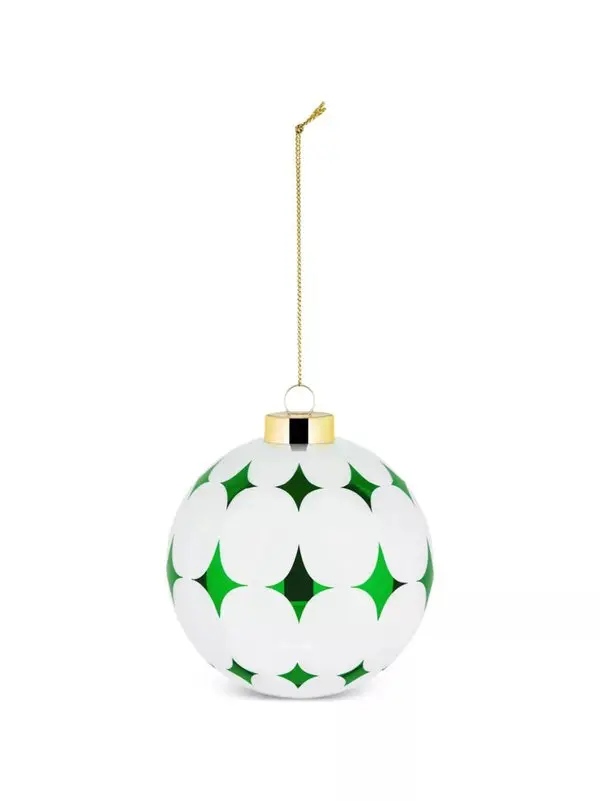 ALESSI Delight Diamond-print Christmas Baubles - White