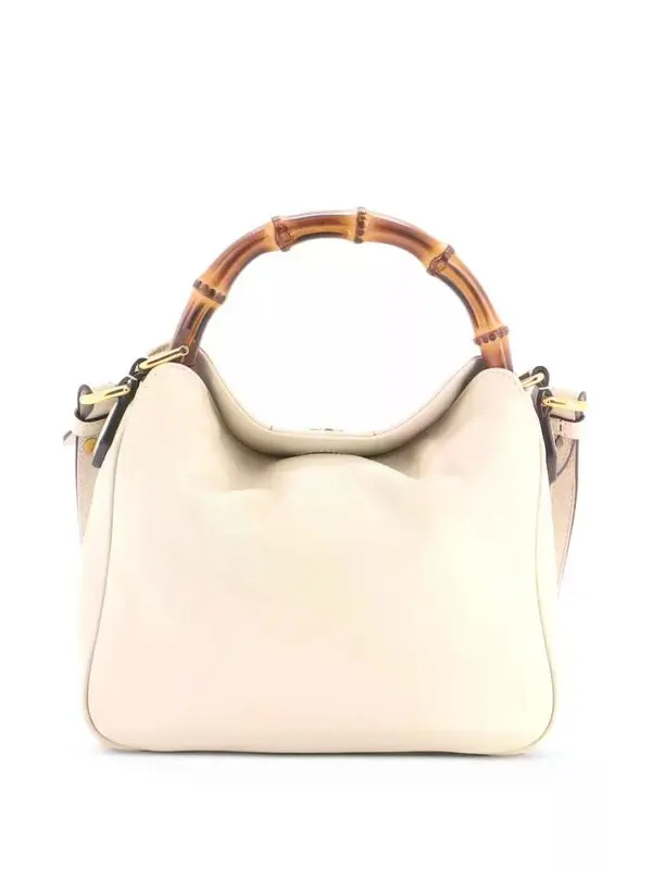 Gucci Diana Nm Bamboo Shoulder Bag Leather Small Tote Bag - White