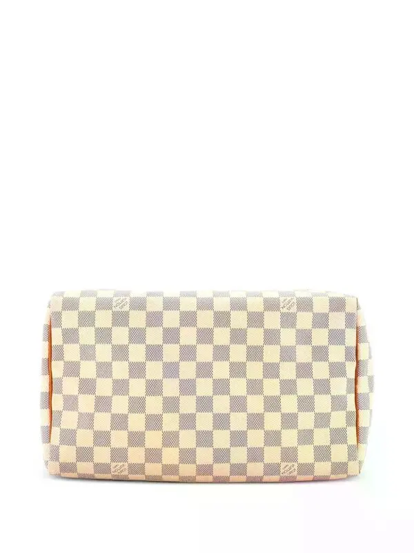 LOUIS VUITTON Speedy Handbag Damier 30 Satchel - White