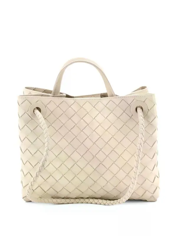 Bottega Veneta Andiamo Top Handle Bag Intrecciato Nappa Small Satchel - Neutrals