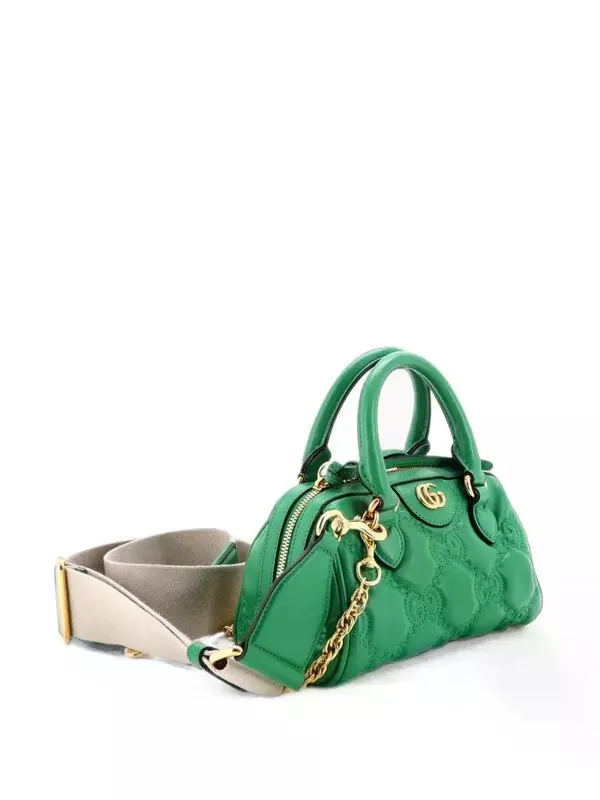 Gucci Ophidia Convertible Boston Top Handle Bag Gg Matelasse Leather Mini Crossbody Bag - Green