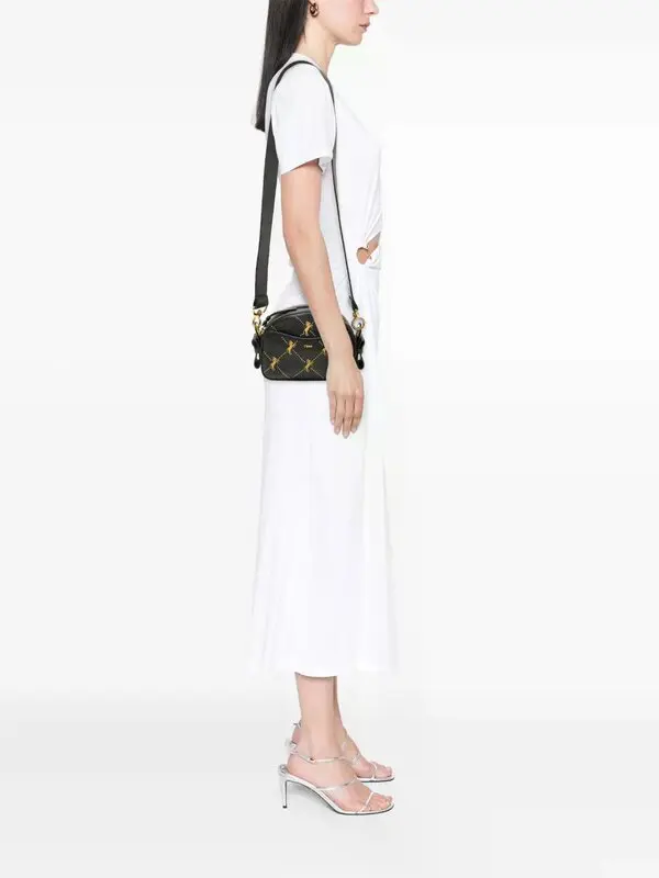 Chloé 2019 Studded Calfskin Embroidered Little Horses Crossbody Bag - Black